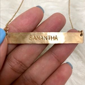 Nashelle | Jewelry | Samantha Name Bar Necklace | Poshmark